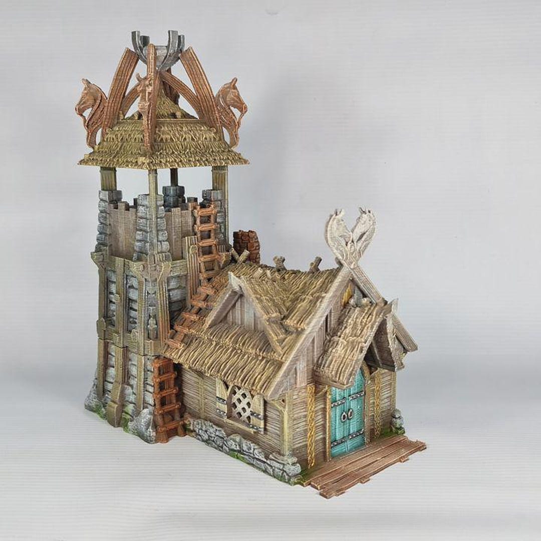 Tabletop Building Terrain Tower Viking Tower House 1x Unpainted 28 Mm ...