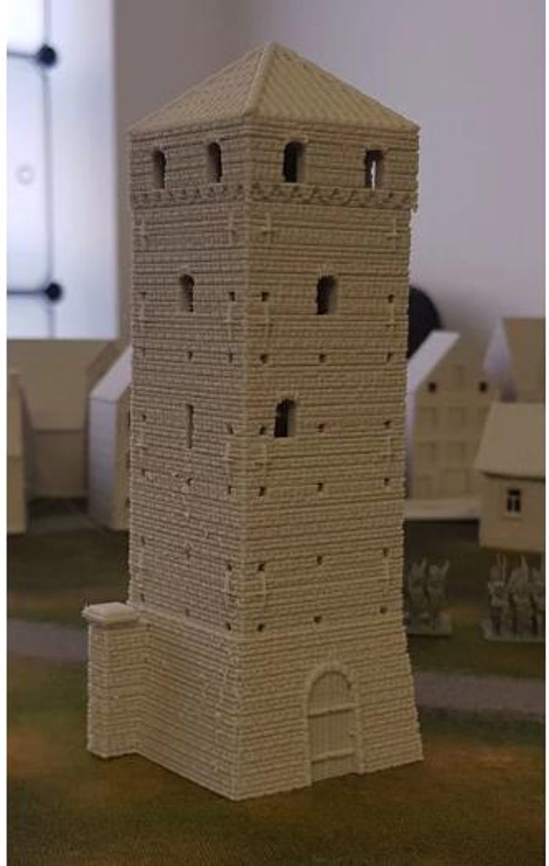 Tabletop Terrain, Building, Tower With Two Houses, Medieval/ww2 High ...