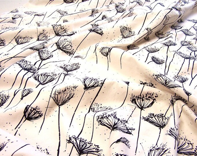 Queen Anne's Lace Hand Printed Fabric Medium Weight Cotton - Etsy