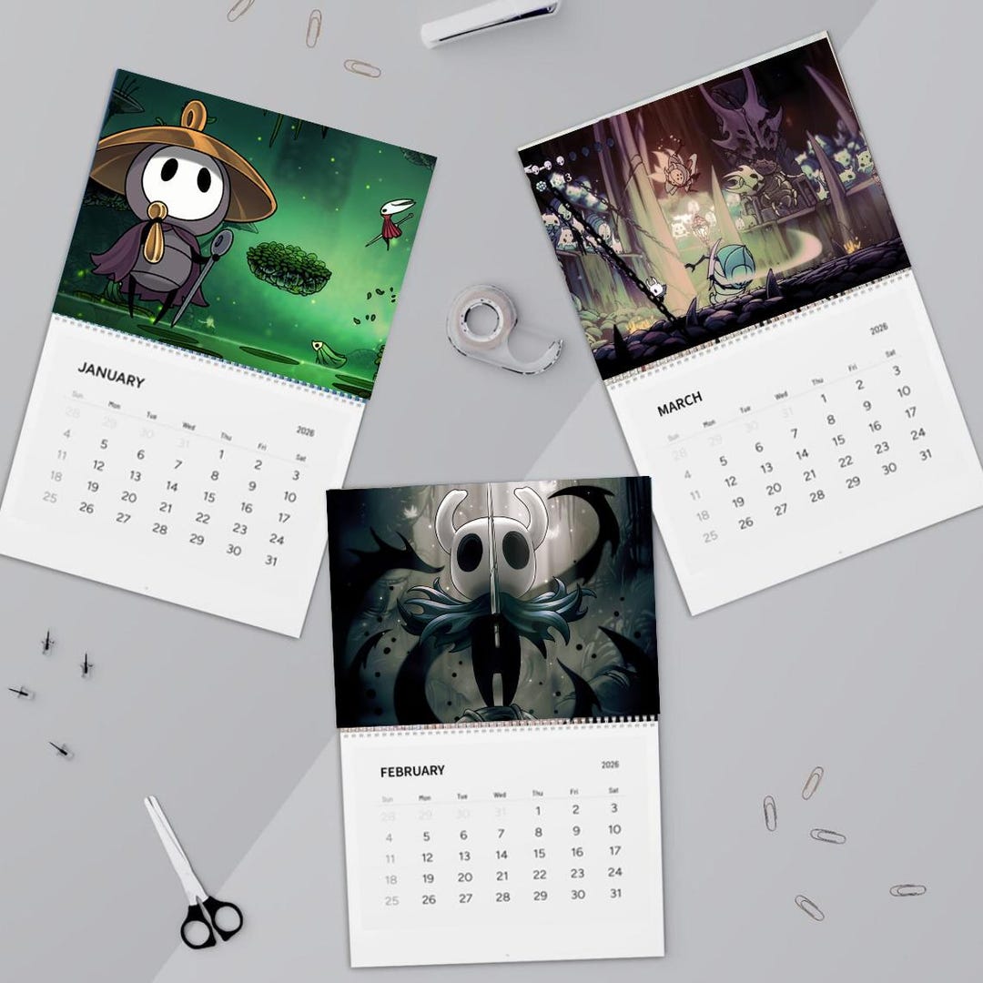 Hollow Knight Back 2026 Wall Calendar, Retro Gaming Hollow Knight 2026 ...