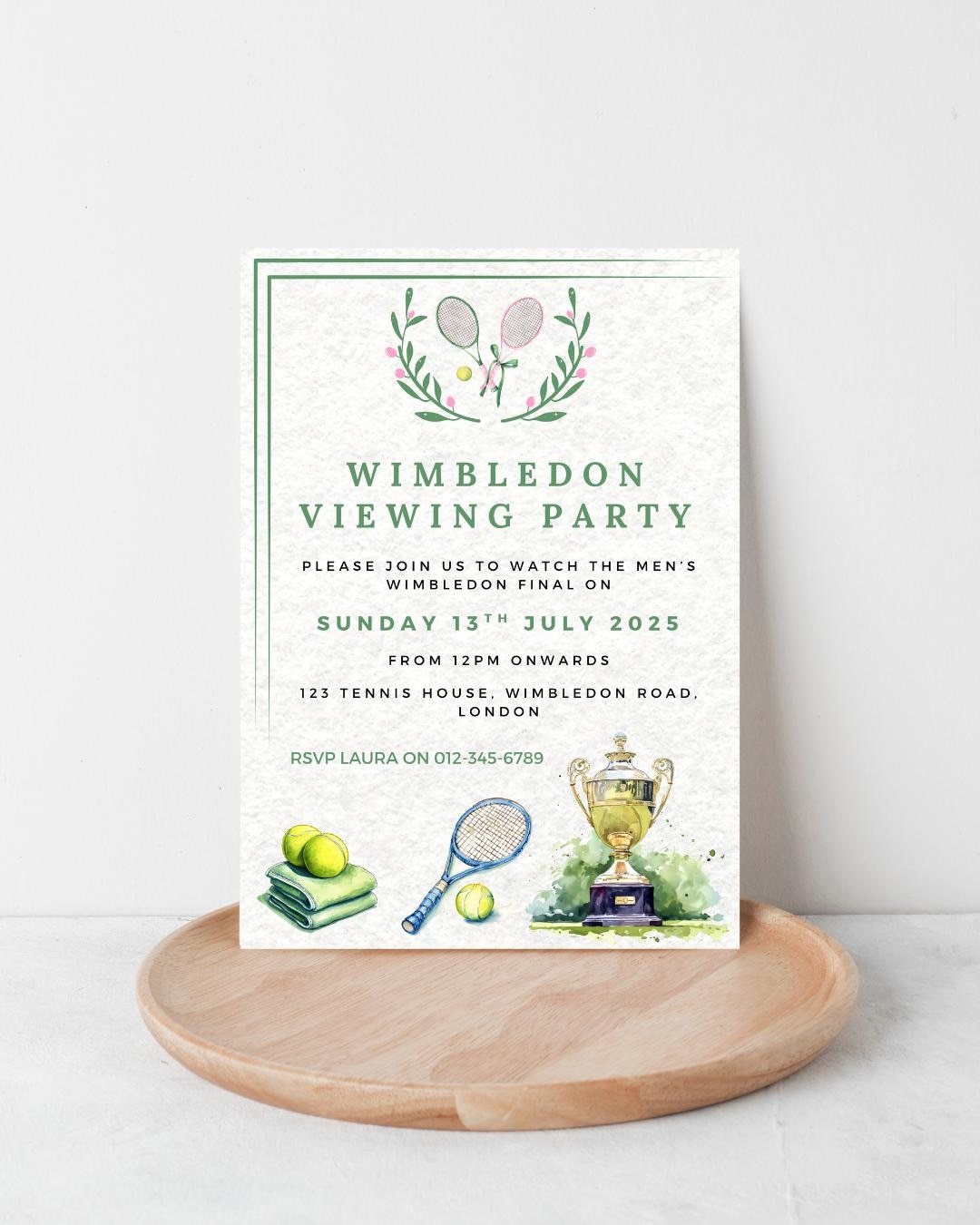 Serve and Celebrate! Editable Wimbledon Viewing Party Invitation ...