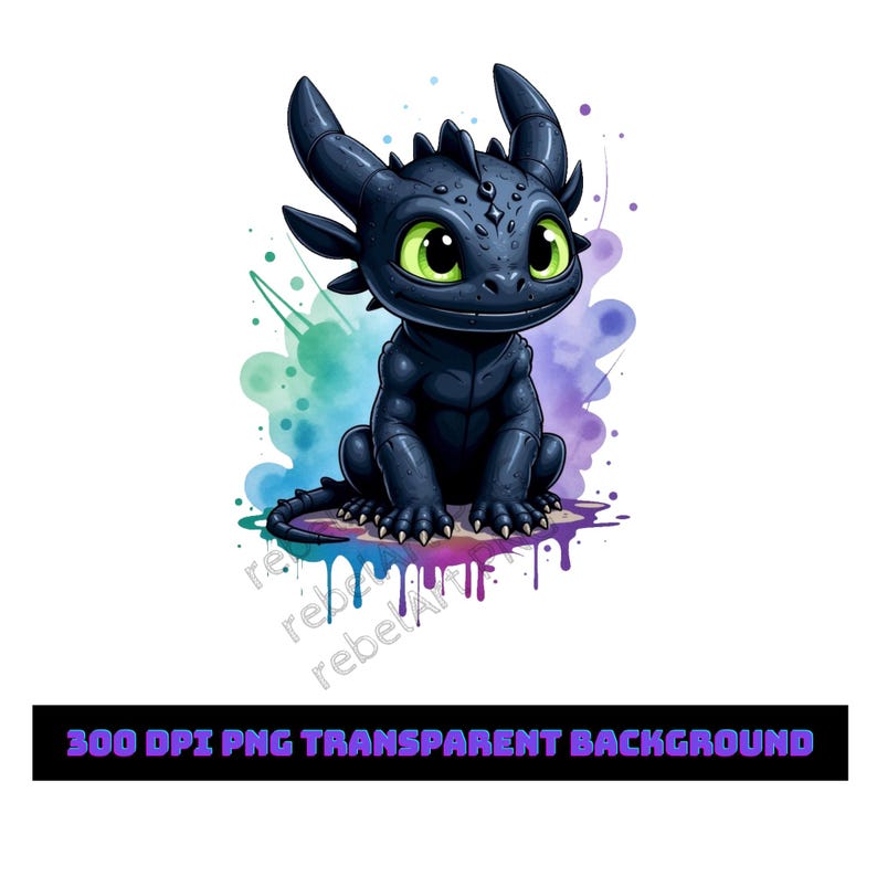 8 Toothless Night Fury PNG Bundle | Colorful Dragon Art | Friendly and ...