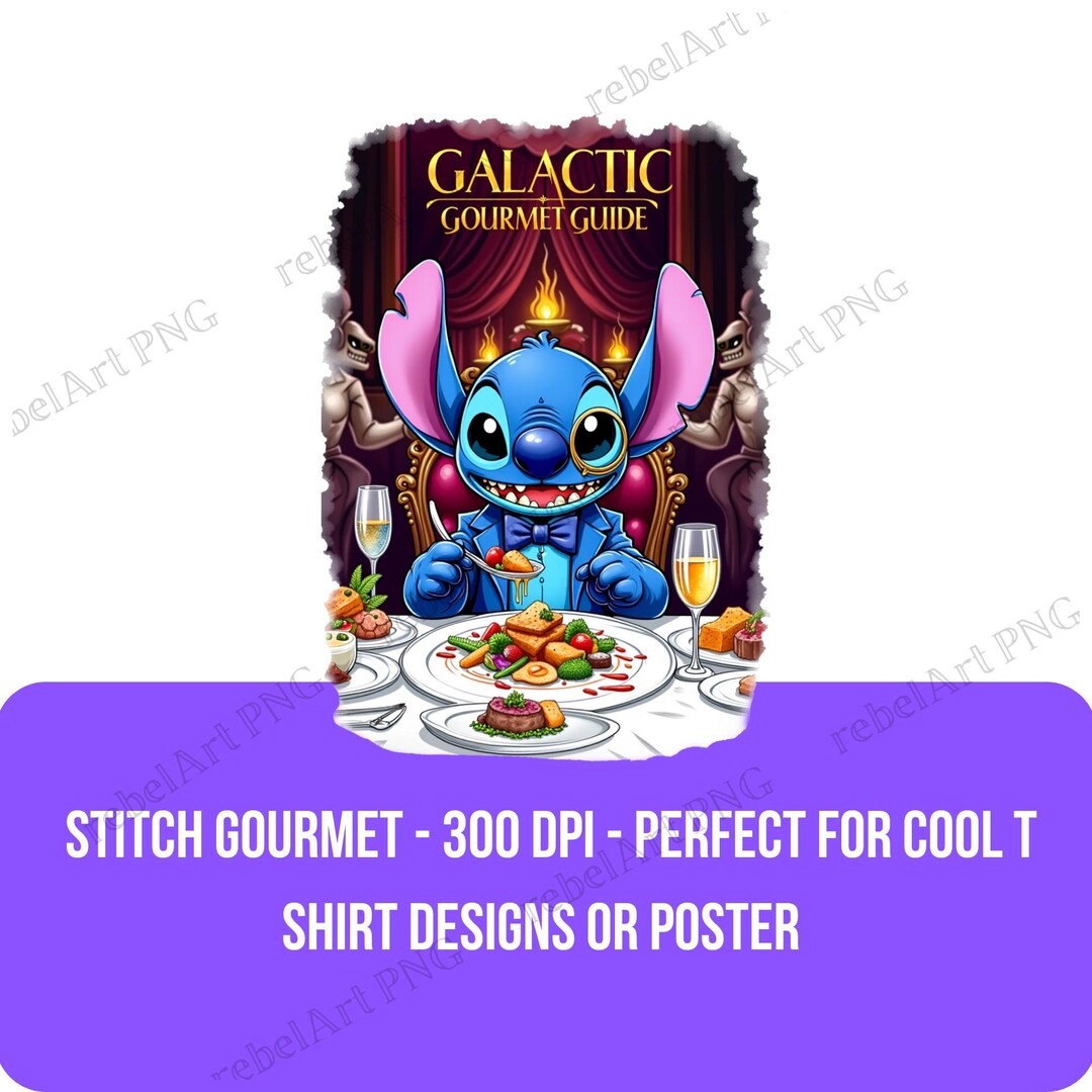 Stitch Galactic Gourmet PNG | Disney Lilo Stitch Fine Dining | Alien ...