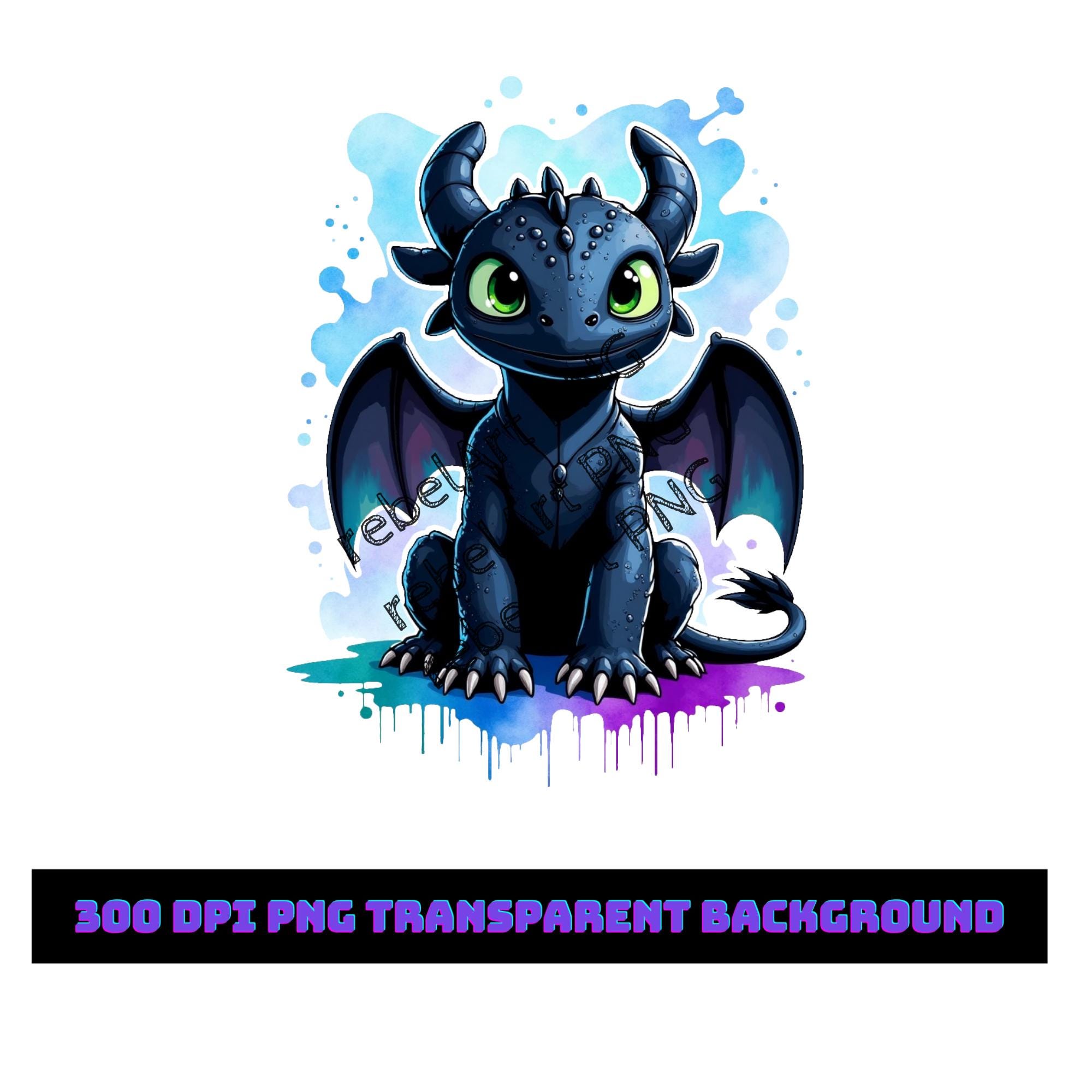 8 Toothless Night Fury PNG Bundle | Colorful Dragon Art | Friendly and ...
