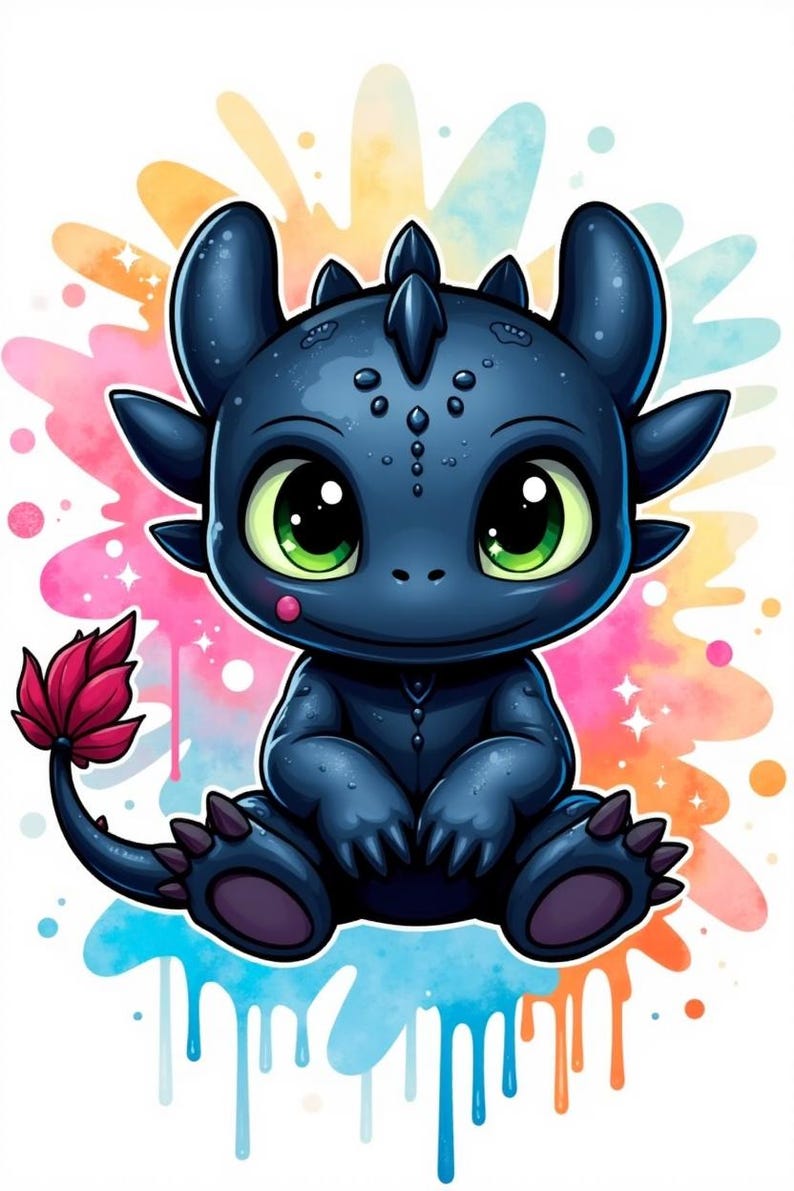 8 Toothless Night Fury PNG Bundle | Colorful Dragon Art | Friendly and ...