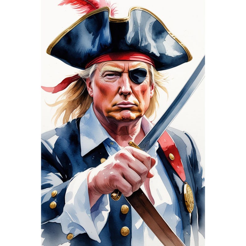 Donald Trump as a Pirate Captain | Digital Art | Funny Political Satire ...