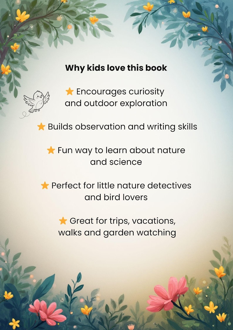 Bird Watching Journal for Kids | Bird Identification & Observation ...