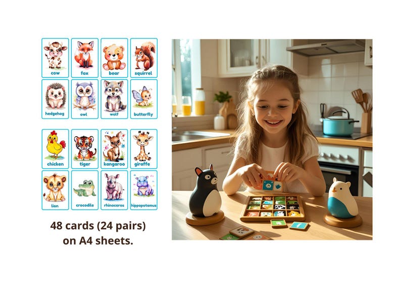 Forest Animal Memory Cards – Printable Matching Game (PDF) - Etsy