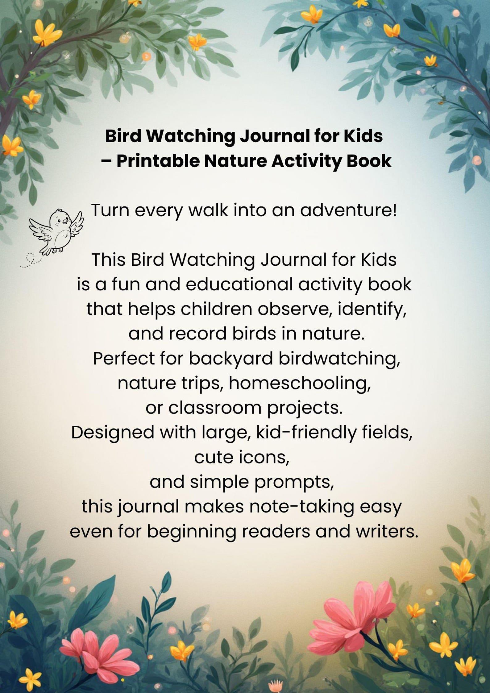 Bird Watching Journal for Kids | Bird Identification & Observation ...