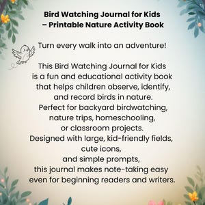 Bird Watching Journal for Kids | Bird Identification & Observation ...