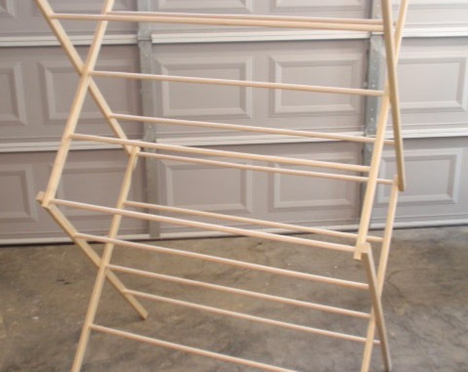 Large Clothes Drying Rack 50 Feet of Drying Space Large Wooden Clothes ...