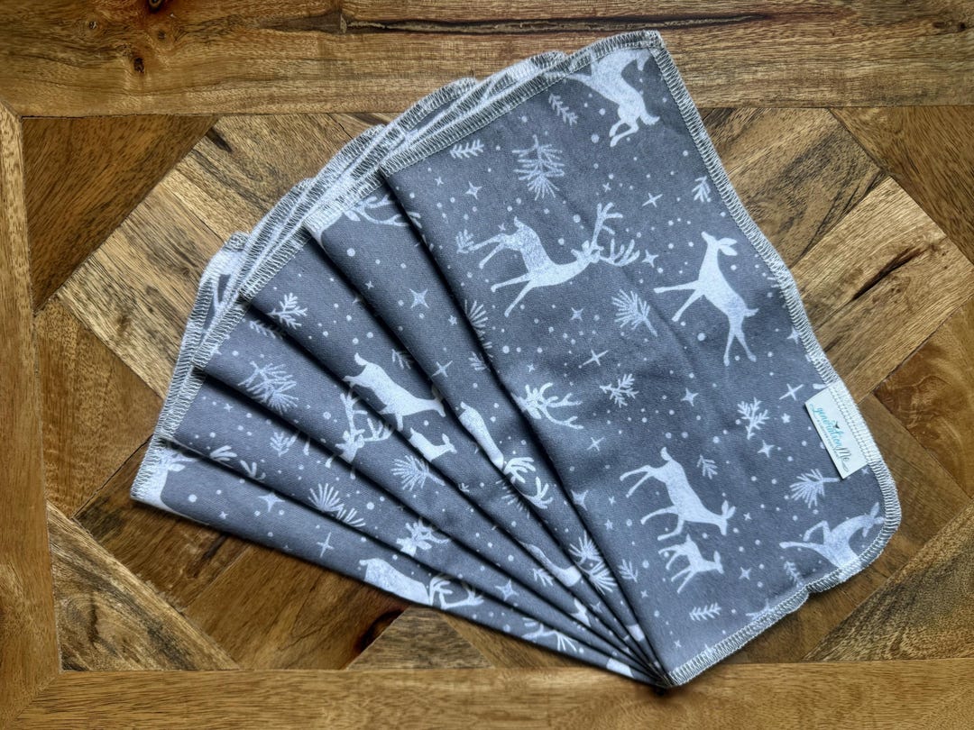 Reindeer Cloth Napkins, Reusable Napkins, Eco Friendly Napkins ...