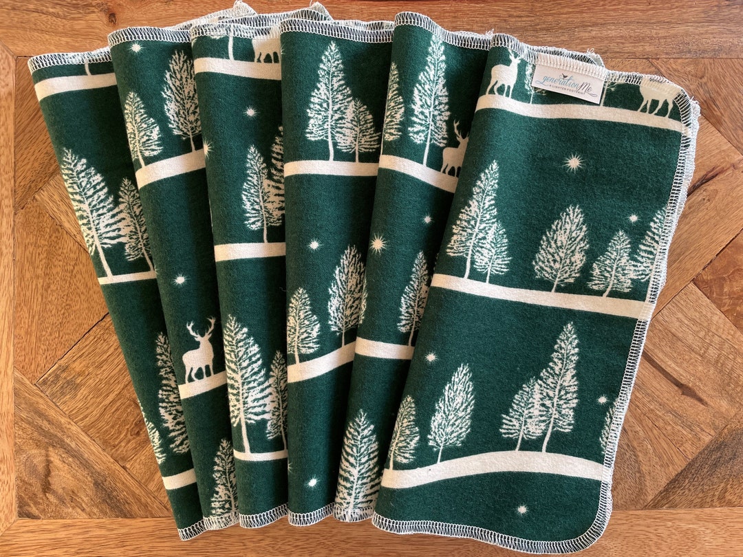 Forest Green Cloth Napkins, Reusable Napkins, Paperless Towels - Etsy