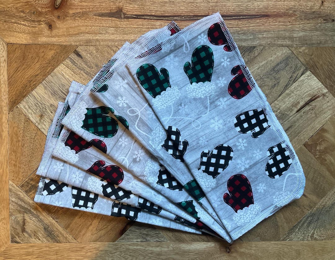 Christmas Mitten Napkins, Paperless Towels, Kitchen or Bathroom ...