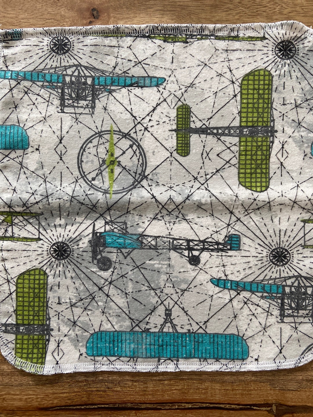 Airplane Cloth Napkins, Paperless Towels, Washable Napkins, Vintage ...