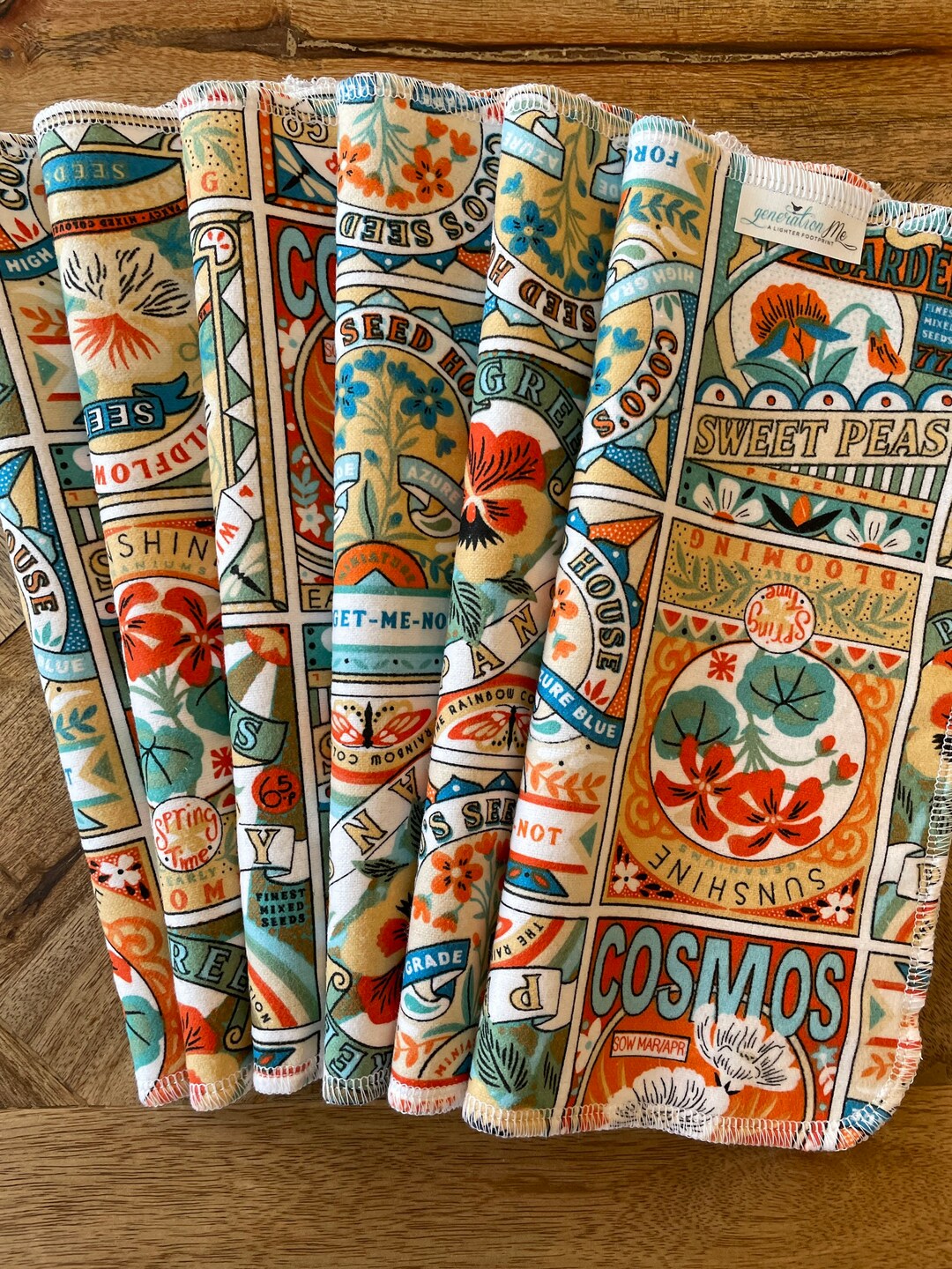 Gardening Cloth Napkins, Spring Flowers, Paperless Towels, Waste Free ...