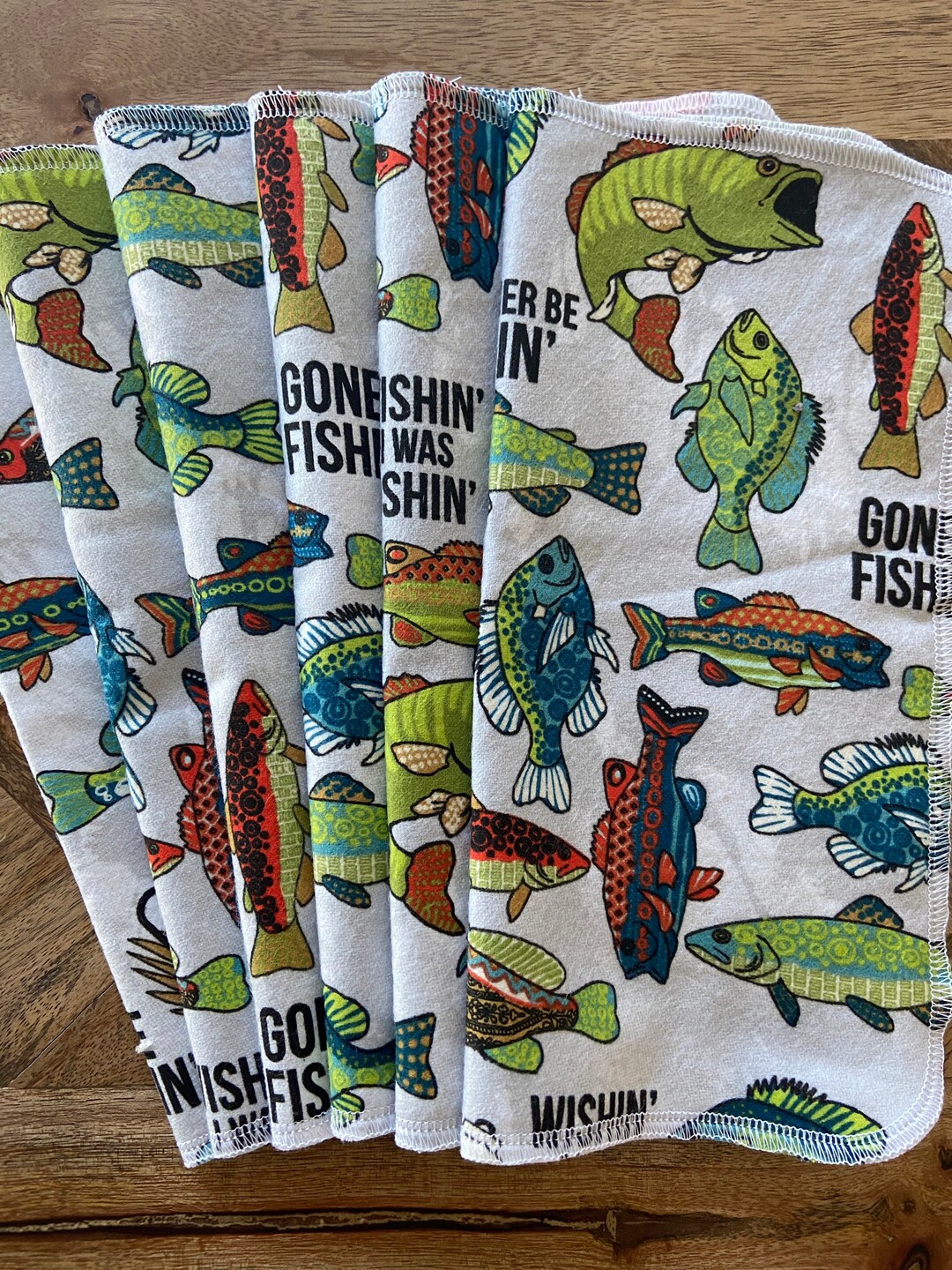 Fish Napkins, Paperless Towels, Waste Free, Fish Gift, Washable Napkins ...