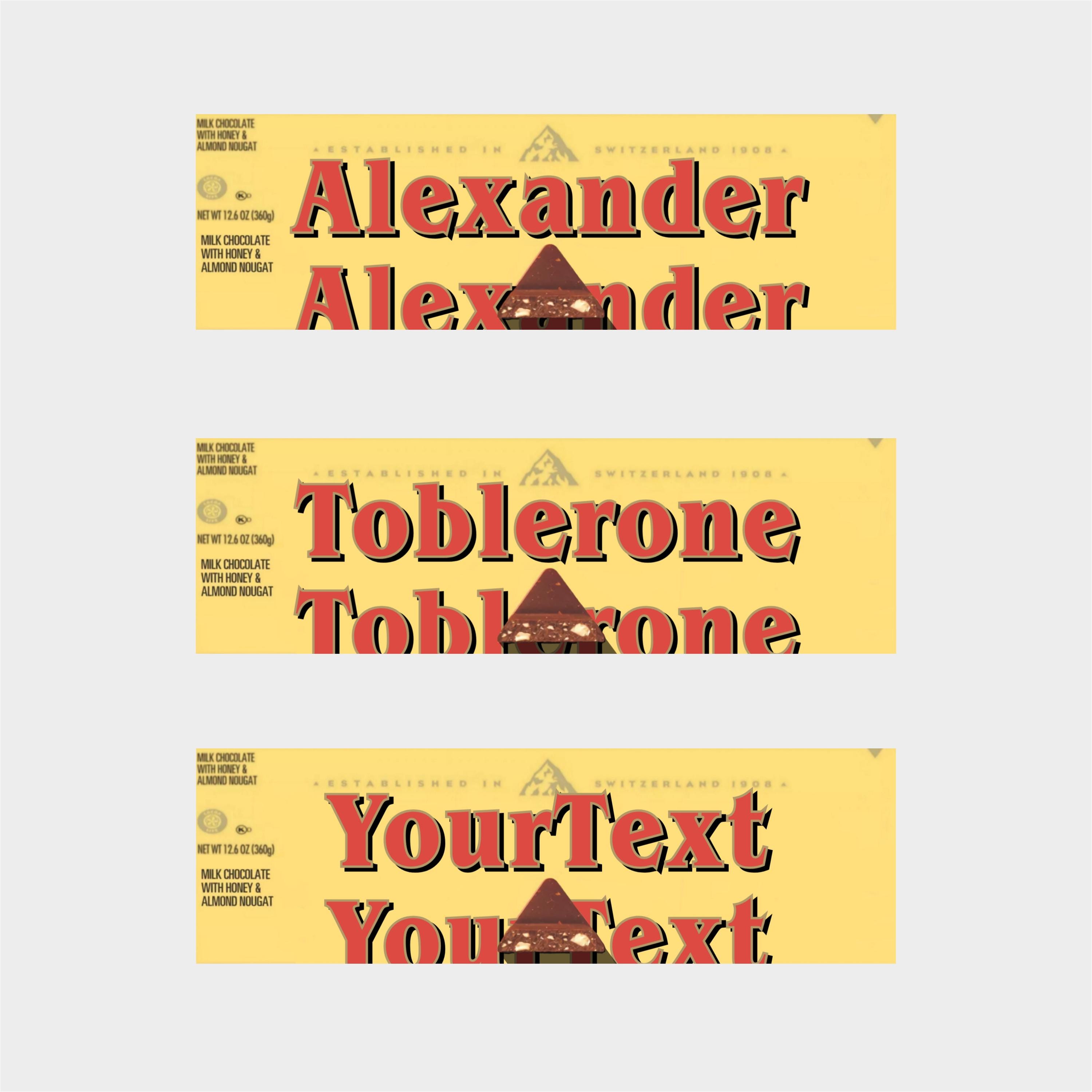 TOBLERONE Label Wrapper– Editable Canva Template Design – Candy Bar ...