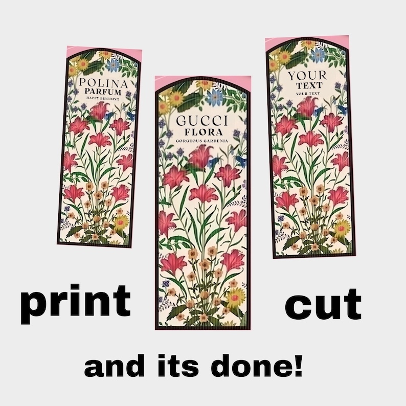 Gucci Flora Gorgeous Gardenia Parfume Label Wrapper– Editable Canva ...