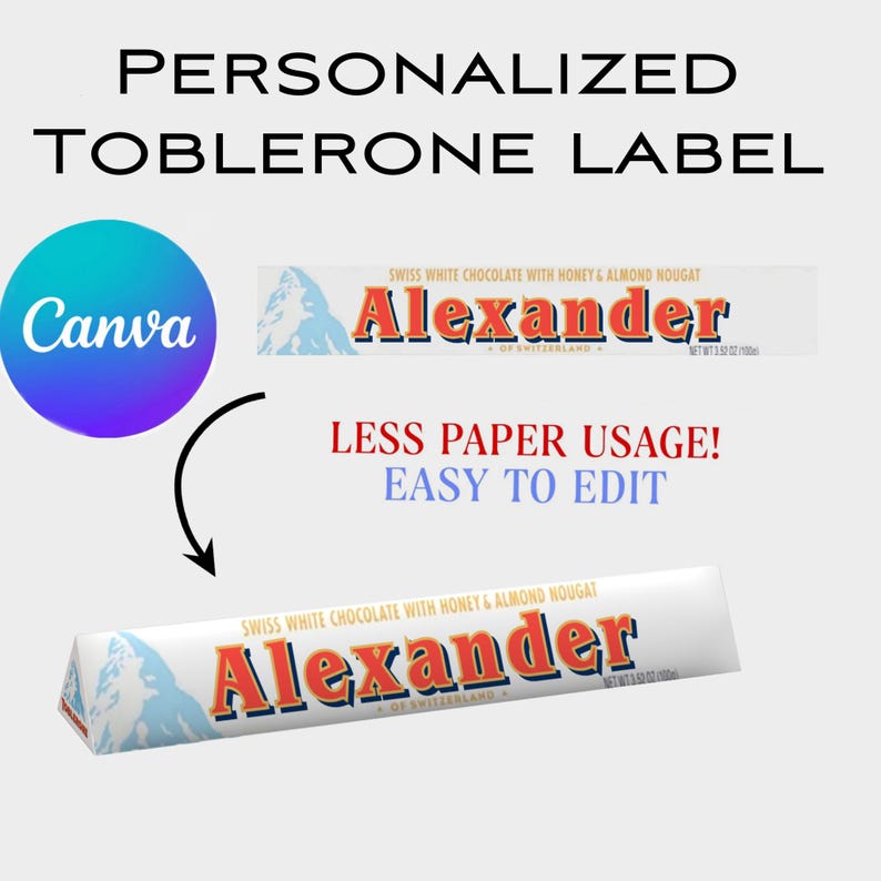 Editable White Chocolate Label: Toblerone Wrapper Template (digital ...