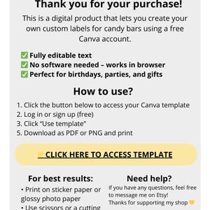 TOBLERONE Label Wrapper– Editable Canva Template Design – Candy Bar ...
