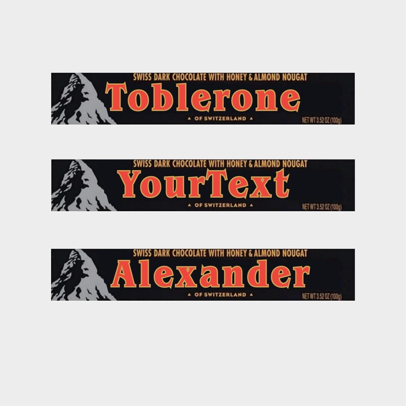 Editable Dark Chocolate Label Template: Toblerone Candy Bar Wrapper ...