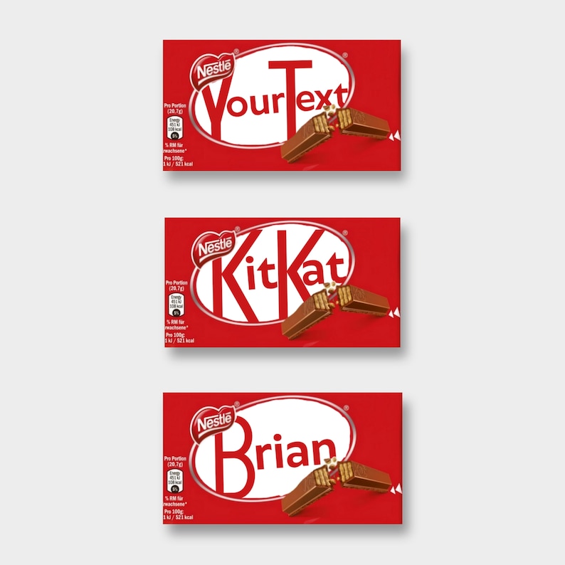 Kitkat Label Wrapper– Editable Canva Template Design – Candy Bar ...