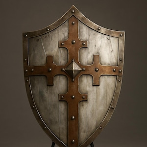 Medieval Knight Shield Crusader’s Valor Knight Templar Shield Wall ...