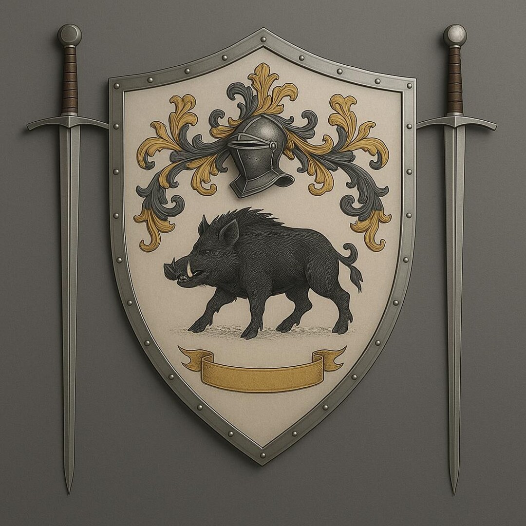 Customized Hand Painted Family Coat of Arms Knight Shield, Wall Hanging ...