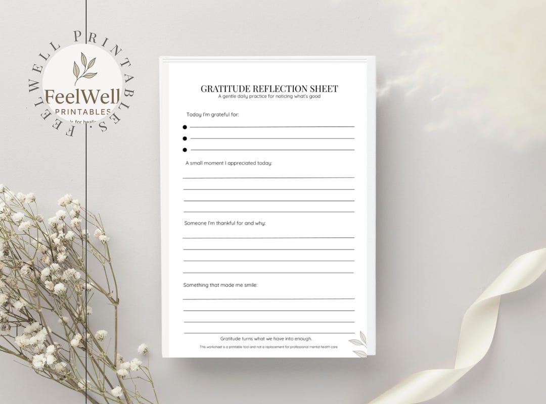 Gratitude Journal Printable - Self Care Worksheet - Gratitude Log PDF ...