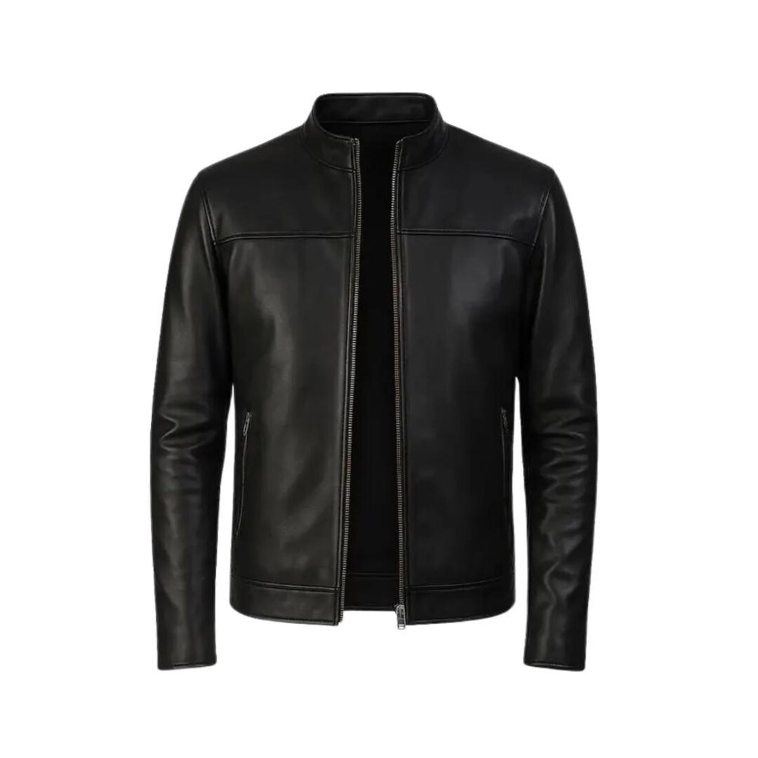 Men's Motorcycle Leather Jacket | Bomber Style Biker Jacket | Premium ...