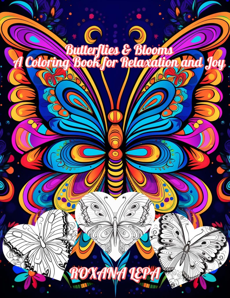 Butterfly and Flower Coloring Book – 50 Printable Pages for Adults ...