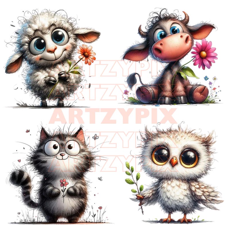 Spring Animals Clipart Bundle, Floral Nursery Art (digital Download ...