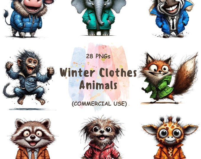 117 Cozy Winter Animals Clipart Bundle, Festive Watercolor Clip Art ...