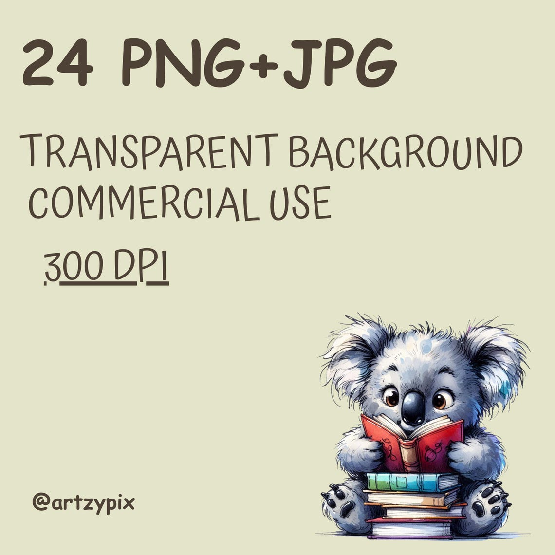 26 Animals Reading Books Clipart - Cute Book Lover Animals - Watercolor ...