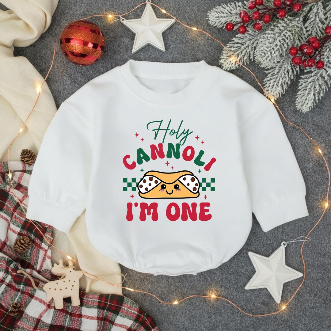 Holy Cannoli I’m One Birthday Baby Romper, Baby Cannoli Clothes ...