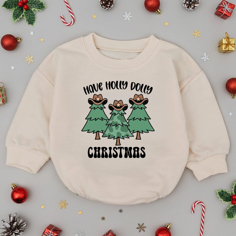 Have Holly Dolly Christma Baby Outfit, Christmas Tree Baby Clothes ...