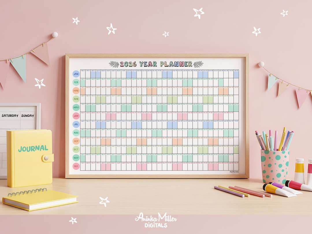 2026 Large Wall Calendar, Full Year at a Glance, 365 Days on One Page ...