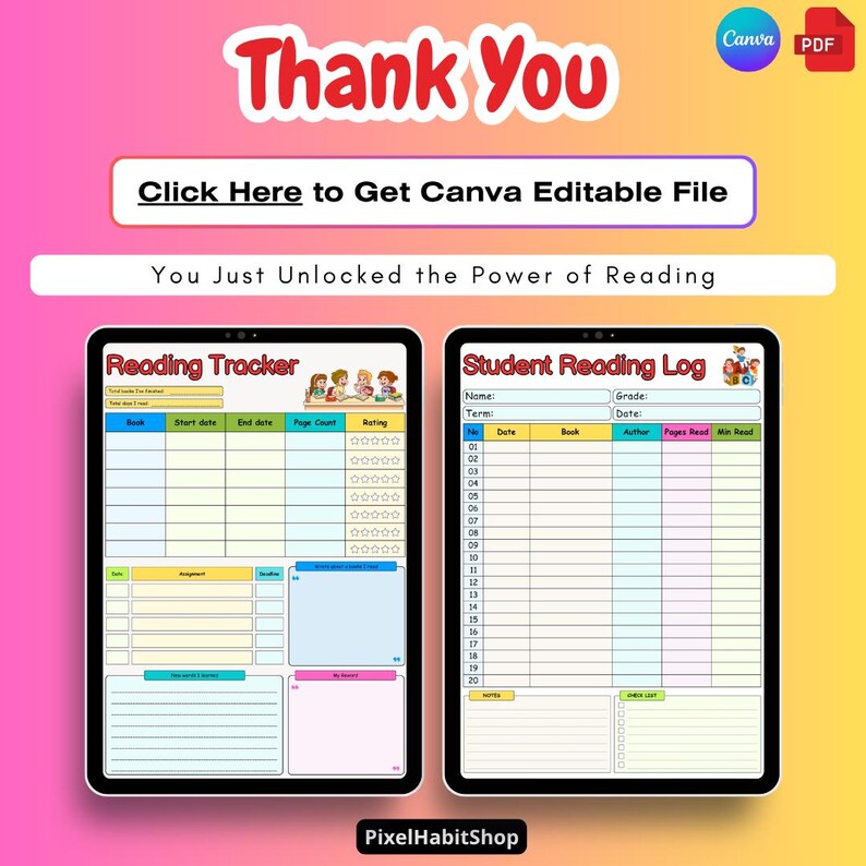 Student Reading Log Printable | Reading Tracker for Kids | Editable ...