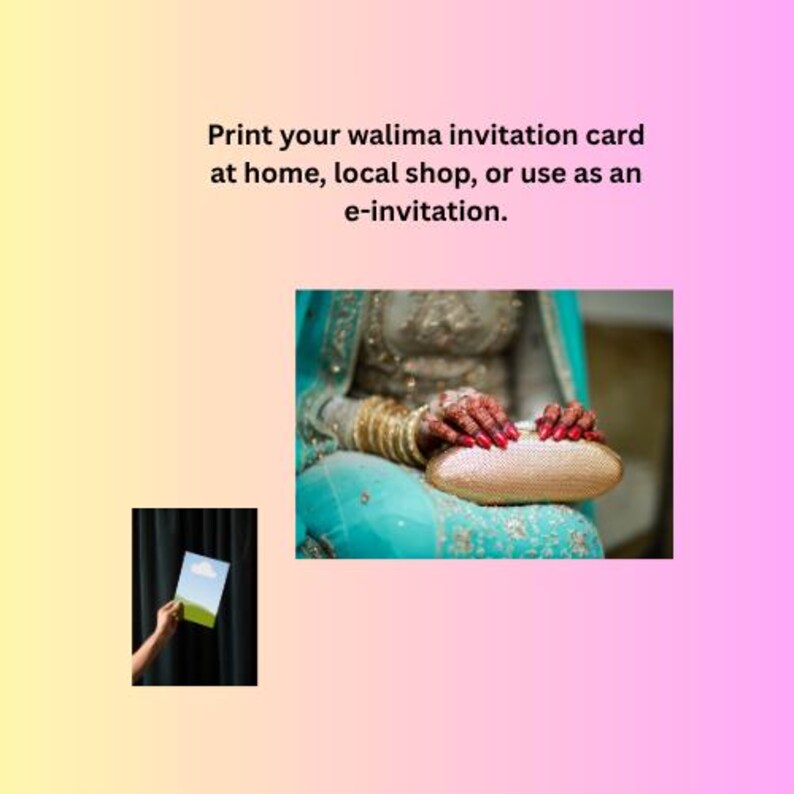 Walima Invitation Card | Muslim Wedding Invitation | Editable Digital ...