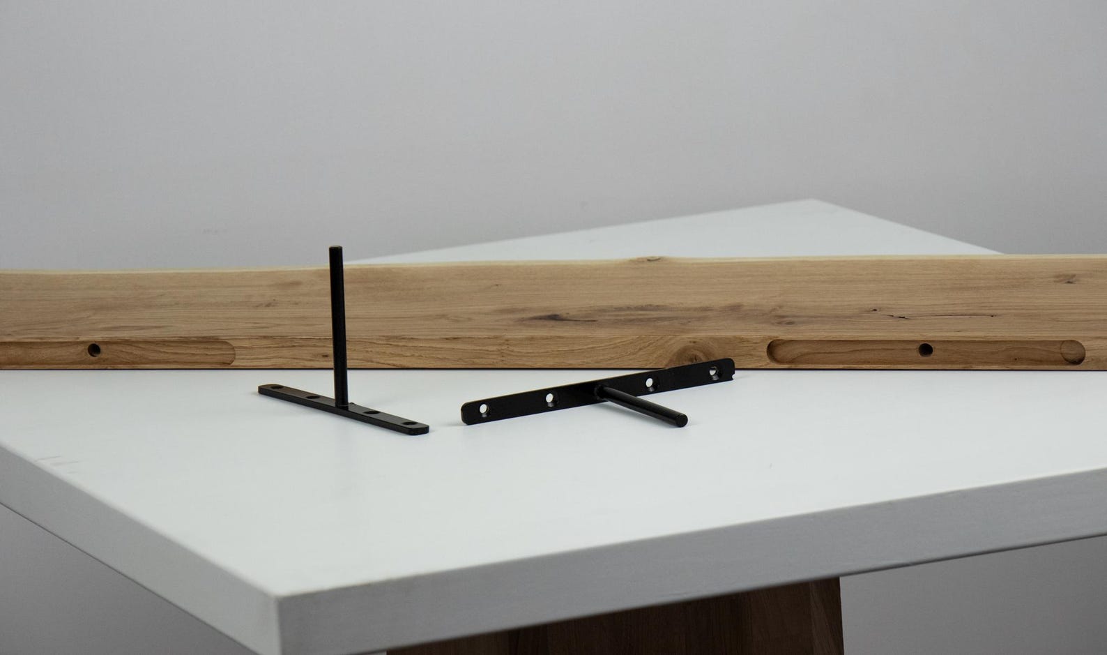 Solid Oak Floating Shelf – Invisible Mount Bracket, Handmade Wooden ...