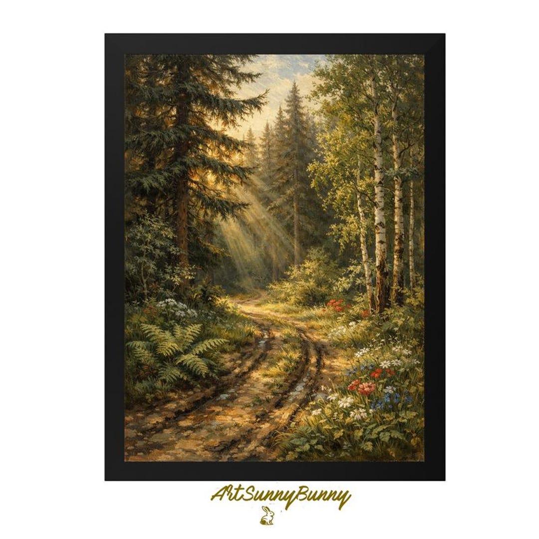 Digital Print of an Oil Painting "path in the Forest". Wild Forest ...