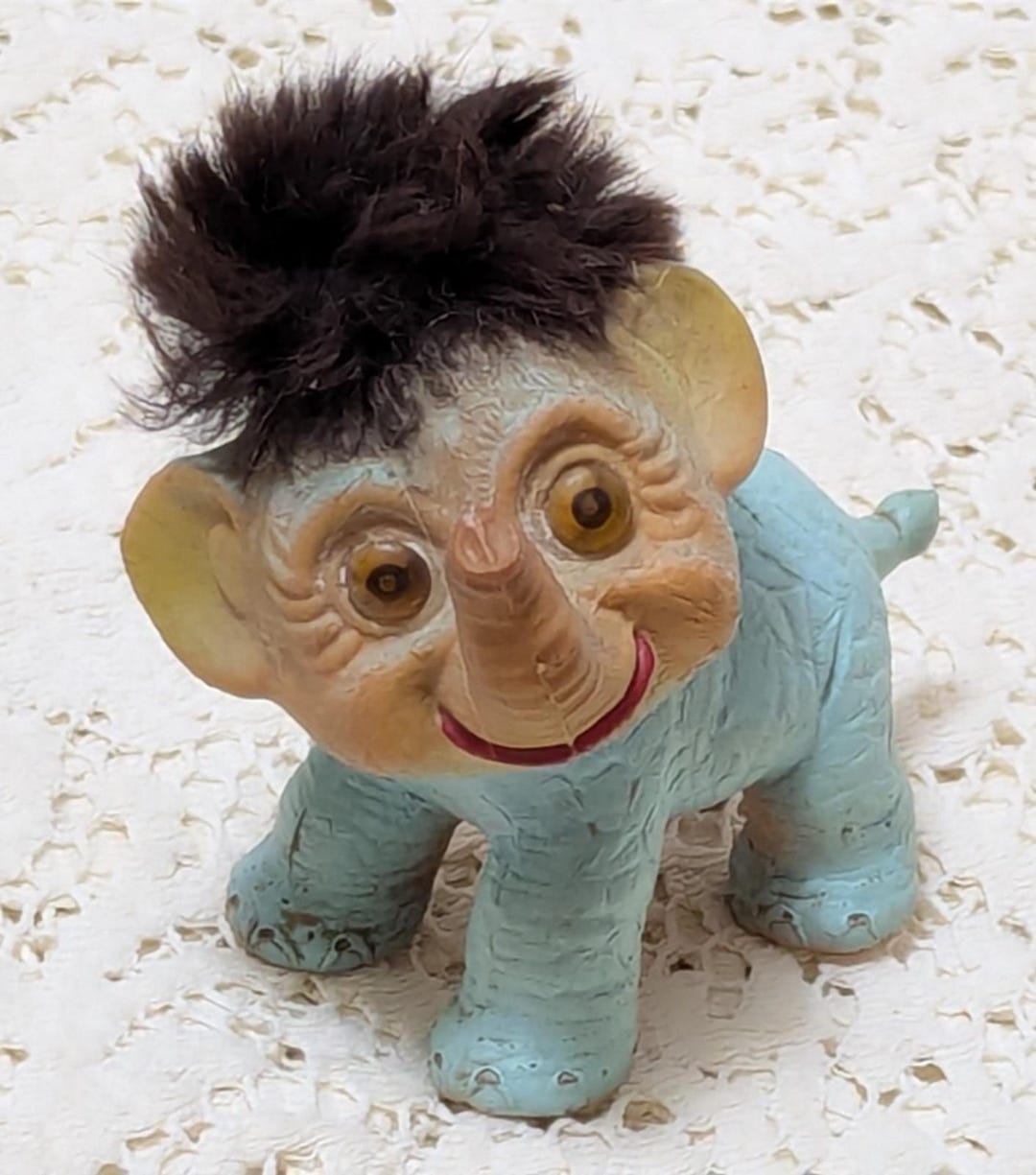 1960s the Lovable Uglies Troll Doll Animal 3 1/2" Blue Elephant Japan ...