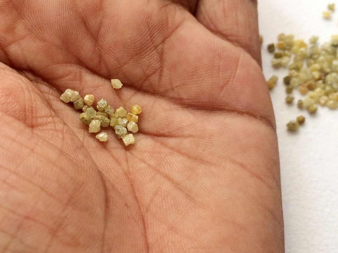2-3mm Yellow Rough Diamond, Yellow Raw Diamond, Uncut Diamond, Loose ...