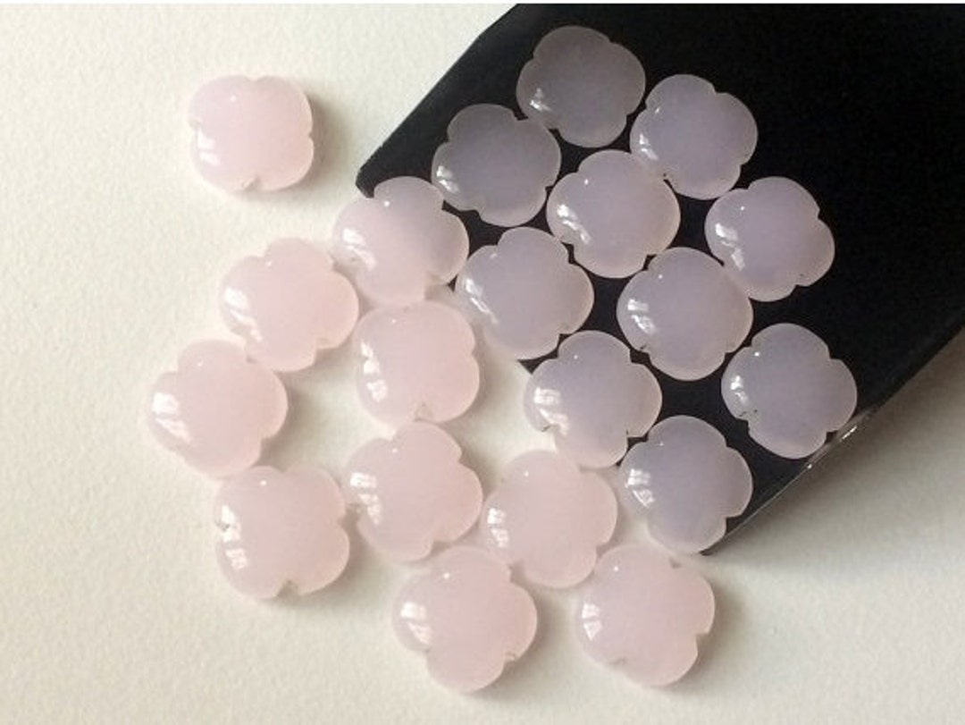 15mm Light Pink Hydro Quartz Fancy Floral Cabochon, Pink Hydro Quartz ...