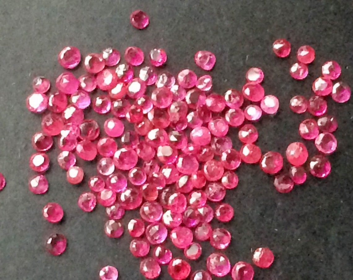 1-2mm Ruby Round Cut Stones Natural Loose Ruby Gems Tiny - Etsy