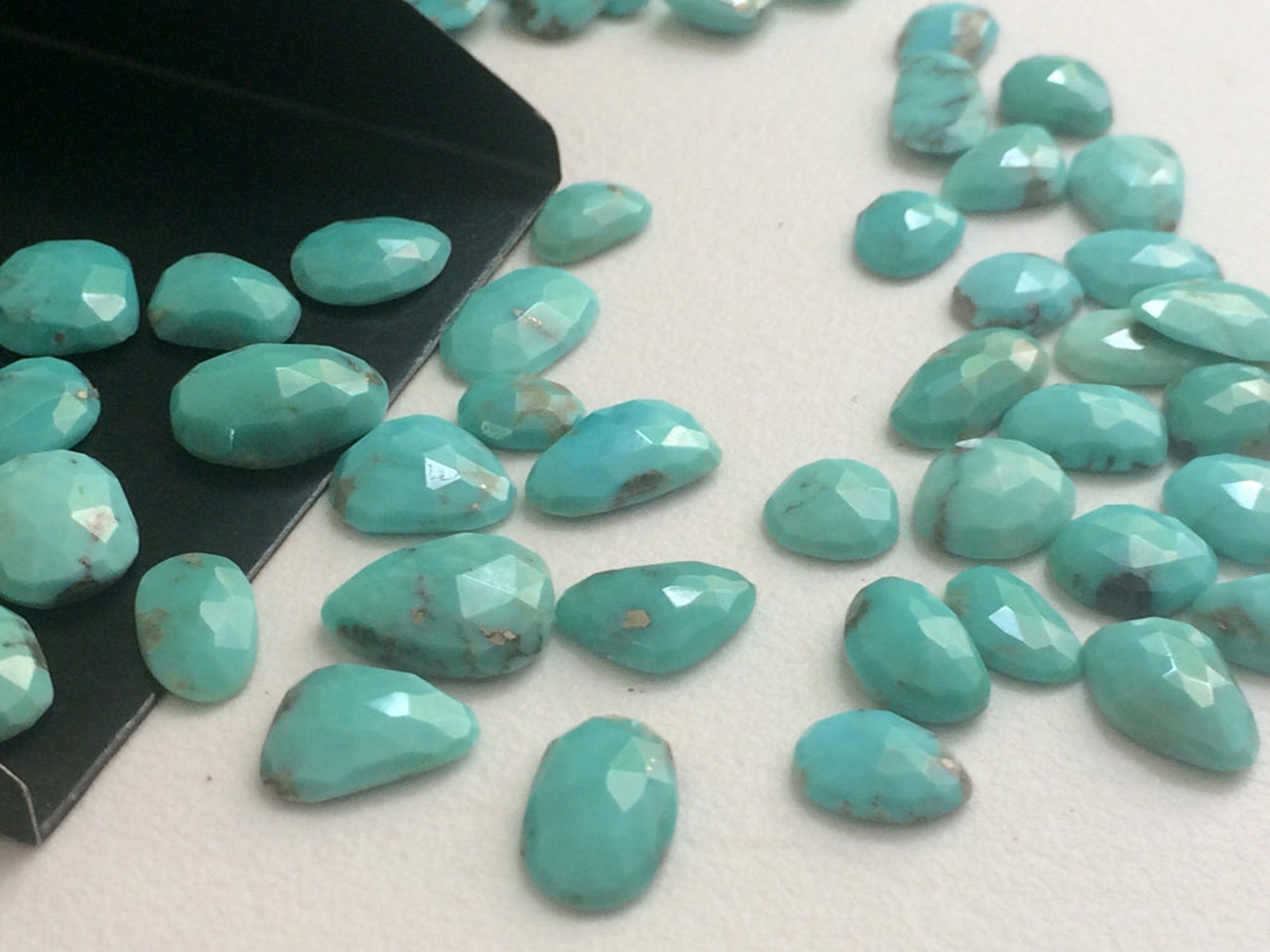 8-11mm Arizona Turquoise Rose Cut Cabochons, Natural Arizona Turquoise ...