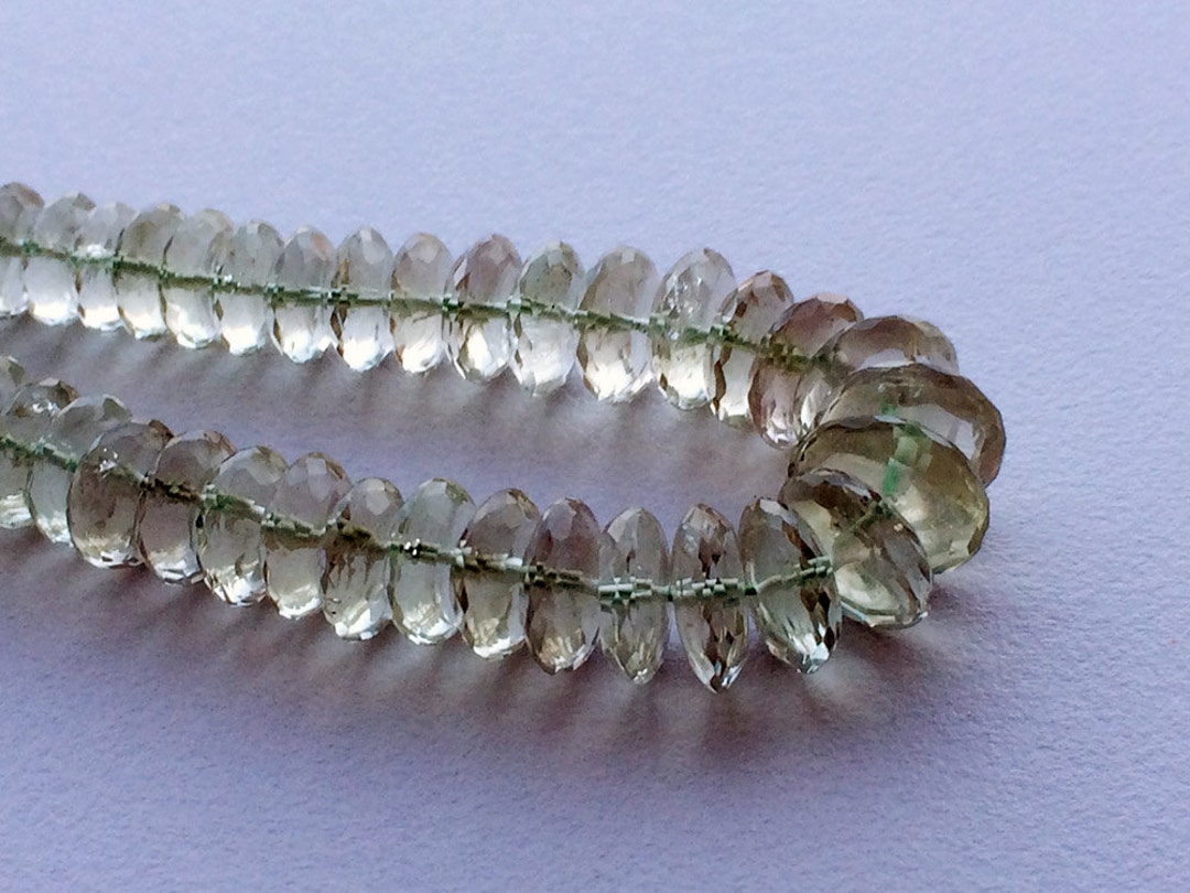 8-10mm Green Amethyst German Cut Beads, Green Amethyst Disc Beads ...