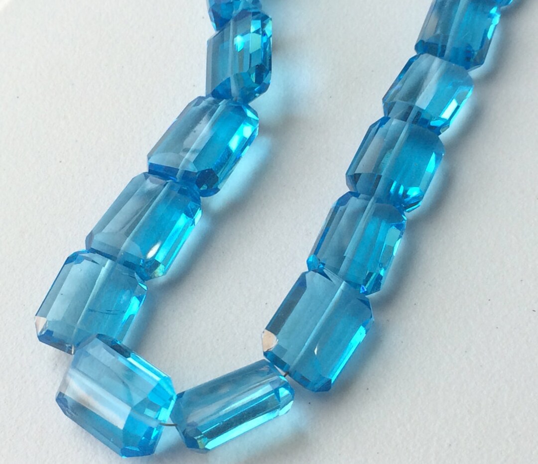 16-18mm Hydro Blue Quartz, Mystic Blue Color Step Cut Tumble Beads ...