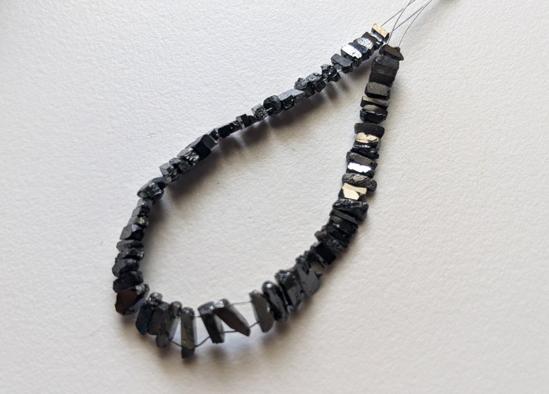 4-7mm Black Diamond Sticks Polished Natural Rough Diamond Stick Beads ...